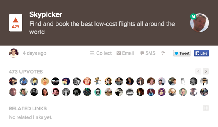Brněnský Skypicker TOP1 na Product Hunt - CzechCrunch